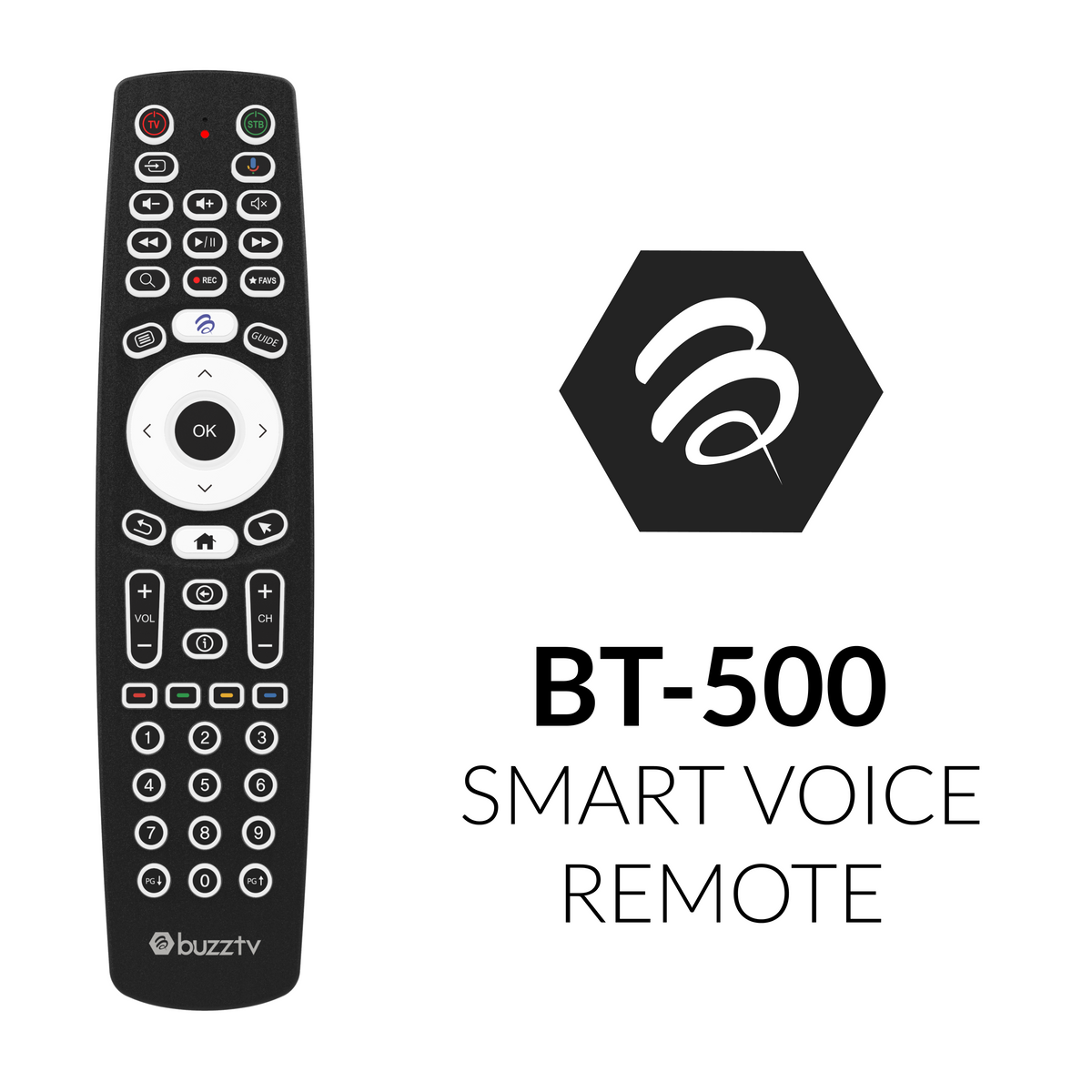 BuzzTV BT-500 Smart Voice Remote – BuzzTV Direct